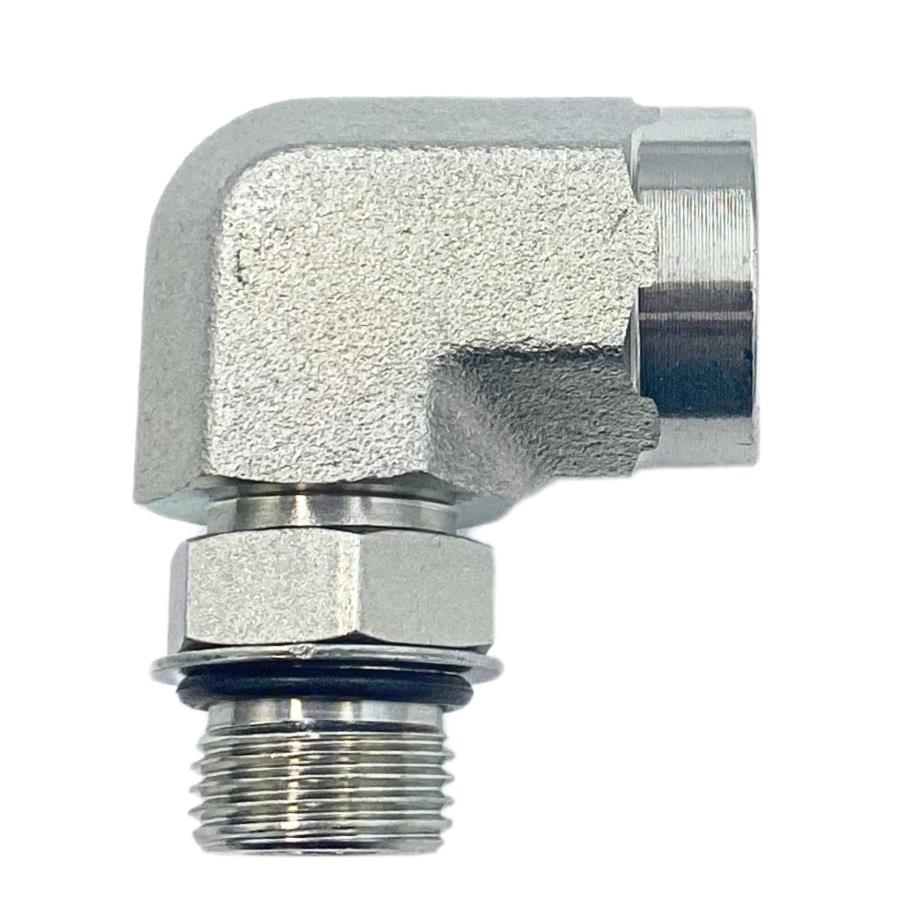 Adaptador Codo 90° Rosca O-Ring Macho 5/8" x NPT Hembra 1/2"