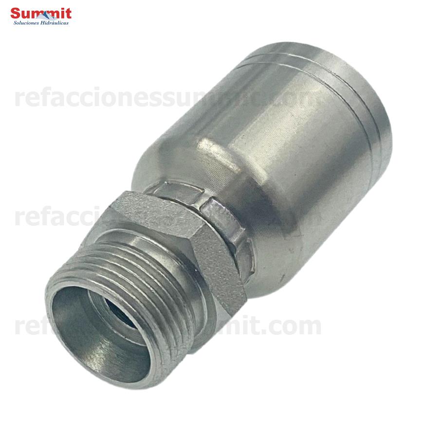 Conector Recto Rosca Metrico L Cono 24º Macho 12mm Manguera 1/4" R1 y R2