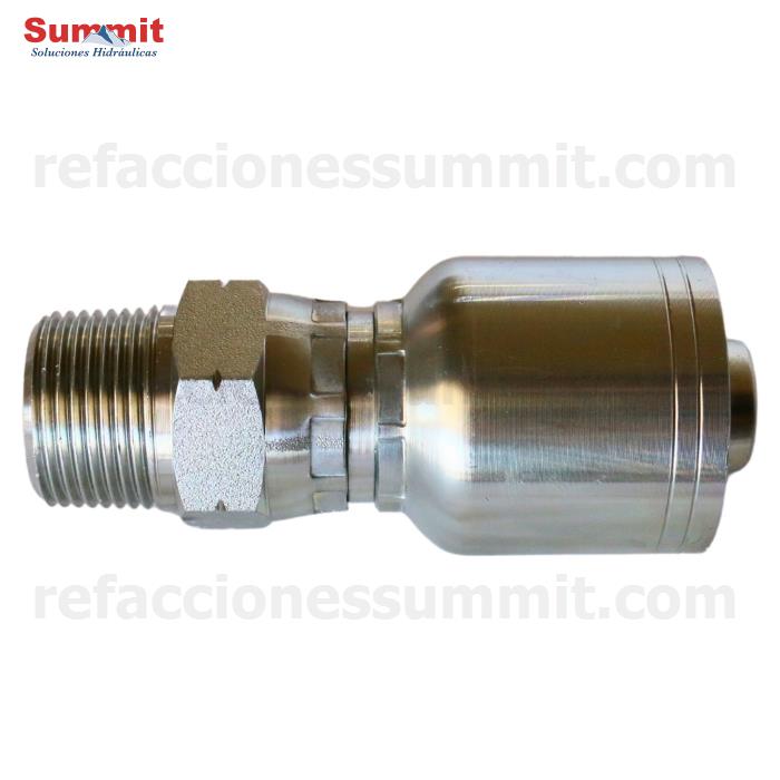 Conector Recto Rosca NPT Macho Swivel 3/4" Manguera 3/4" R1 y R2