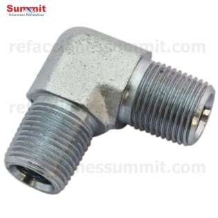 Adaptador Codo 90° Rosca NPT Macho 3/4" x Jic Hembra 3/4"